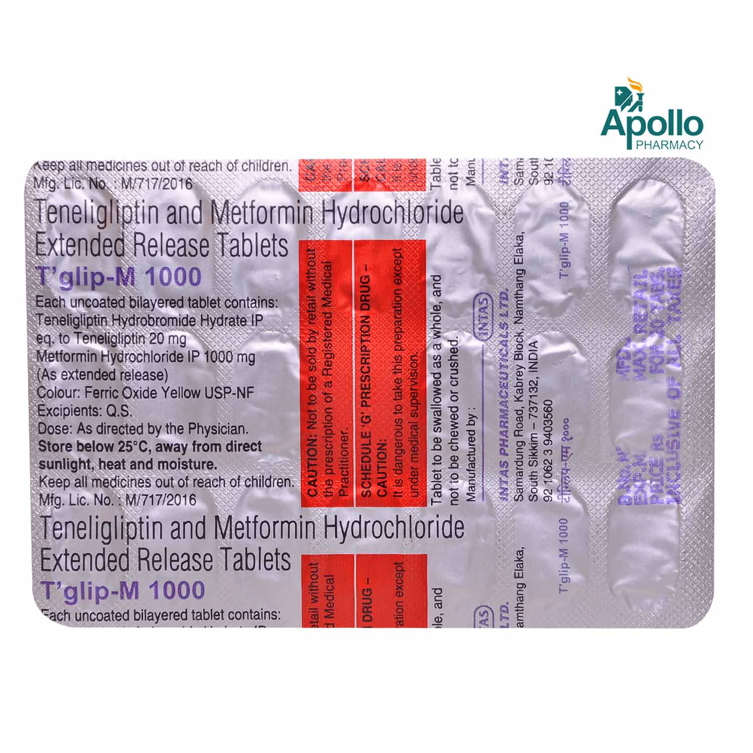 T Glip-M 1000 Tablet 20's Price, Uses, Side Effects, Composition ...