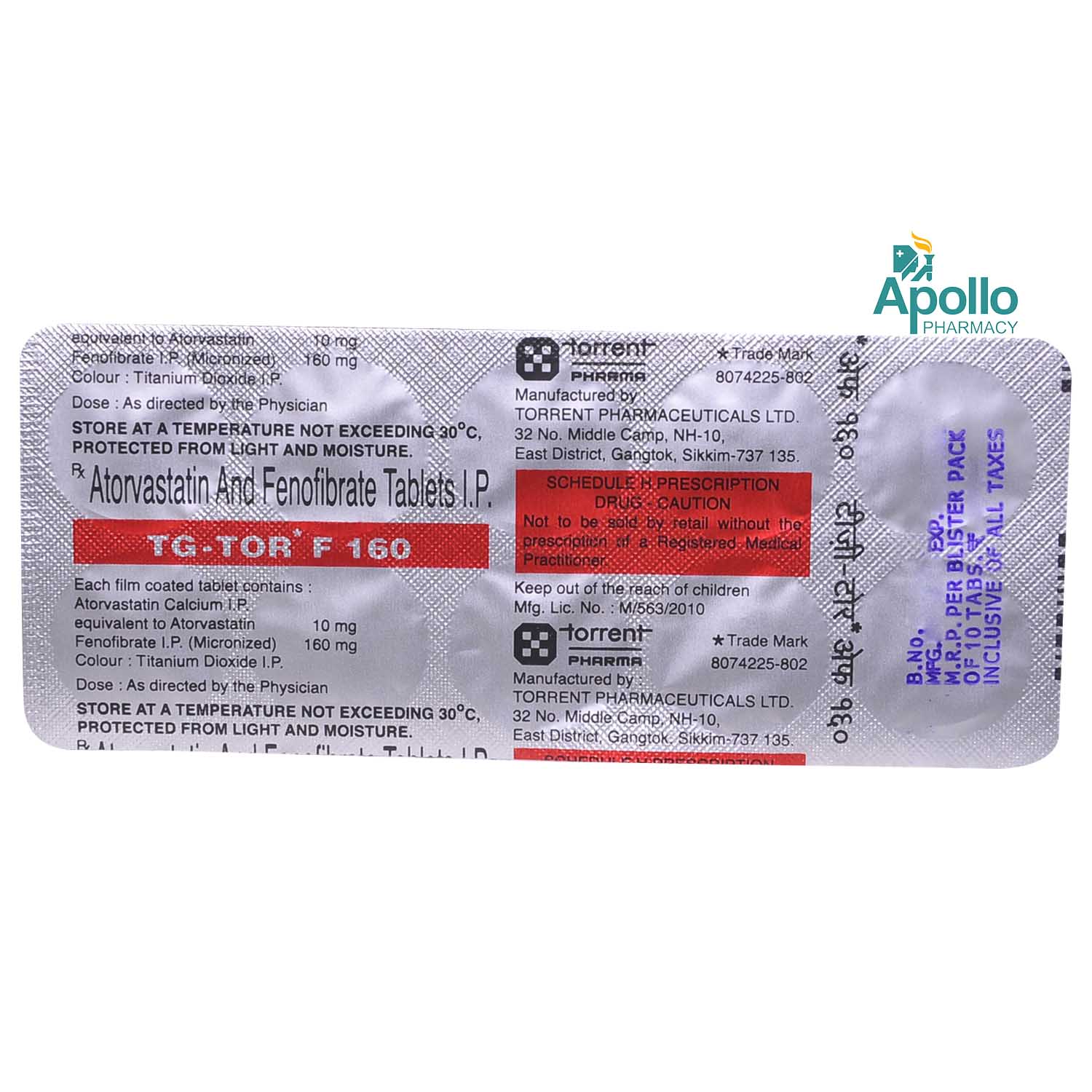 TGTOR F 160MG TABLET Price, Uses, Side Effects, Composition - Apollo ...