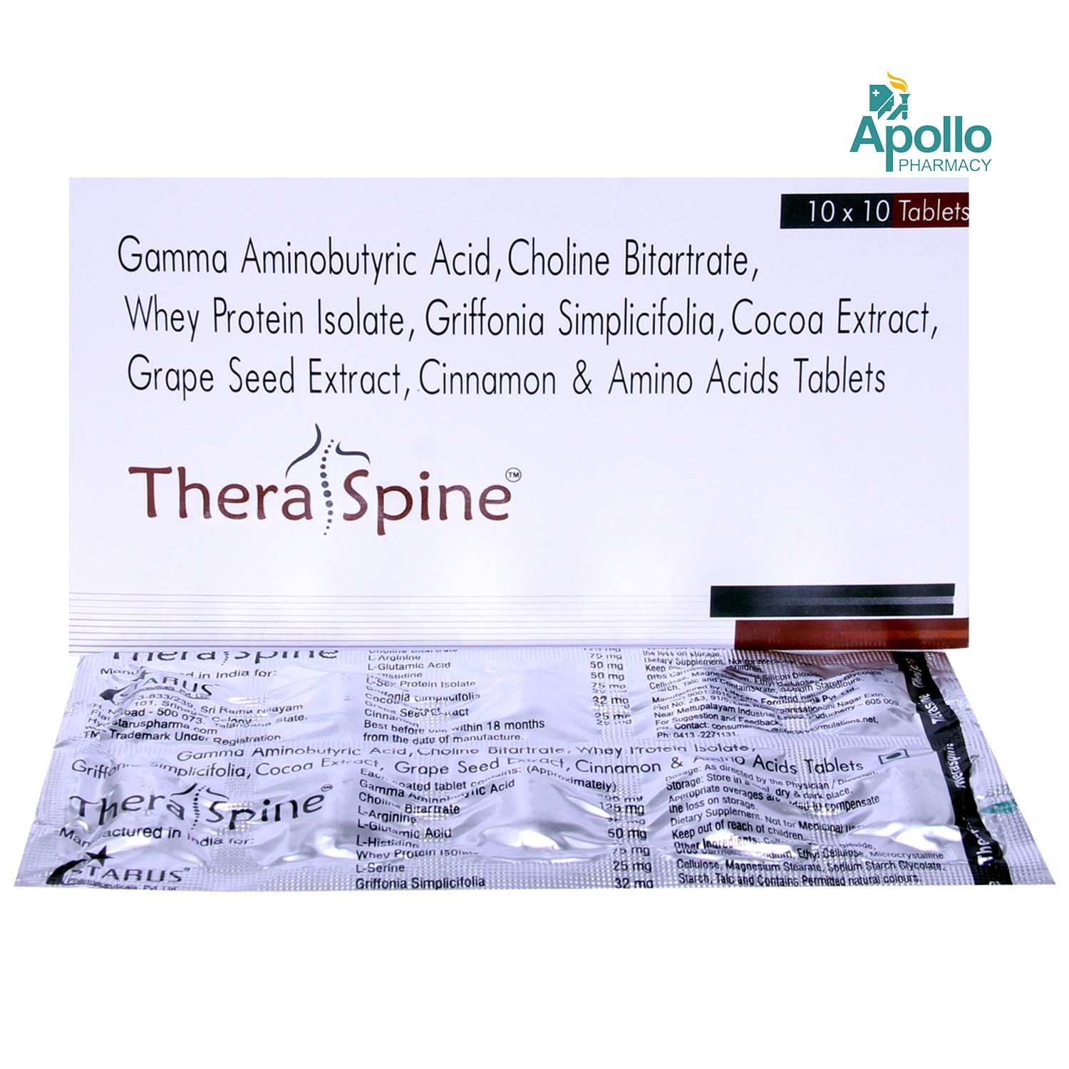 Thera Spine Tablet 10's Price, Uses, Side Effects, Composition - Apollo ...