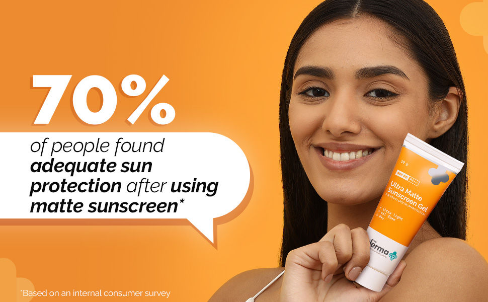 Buy The Derma Co Ultra Matte Sunscreen Gel SPF 60 PA+++, 50 gm | 19 ...