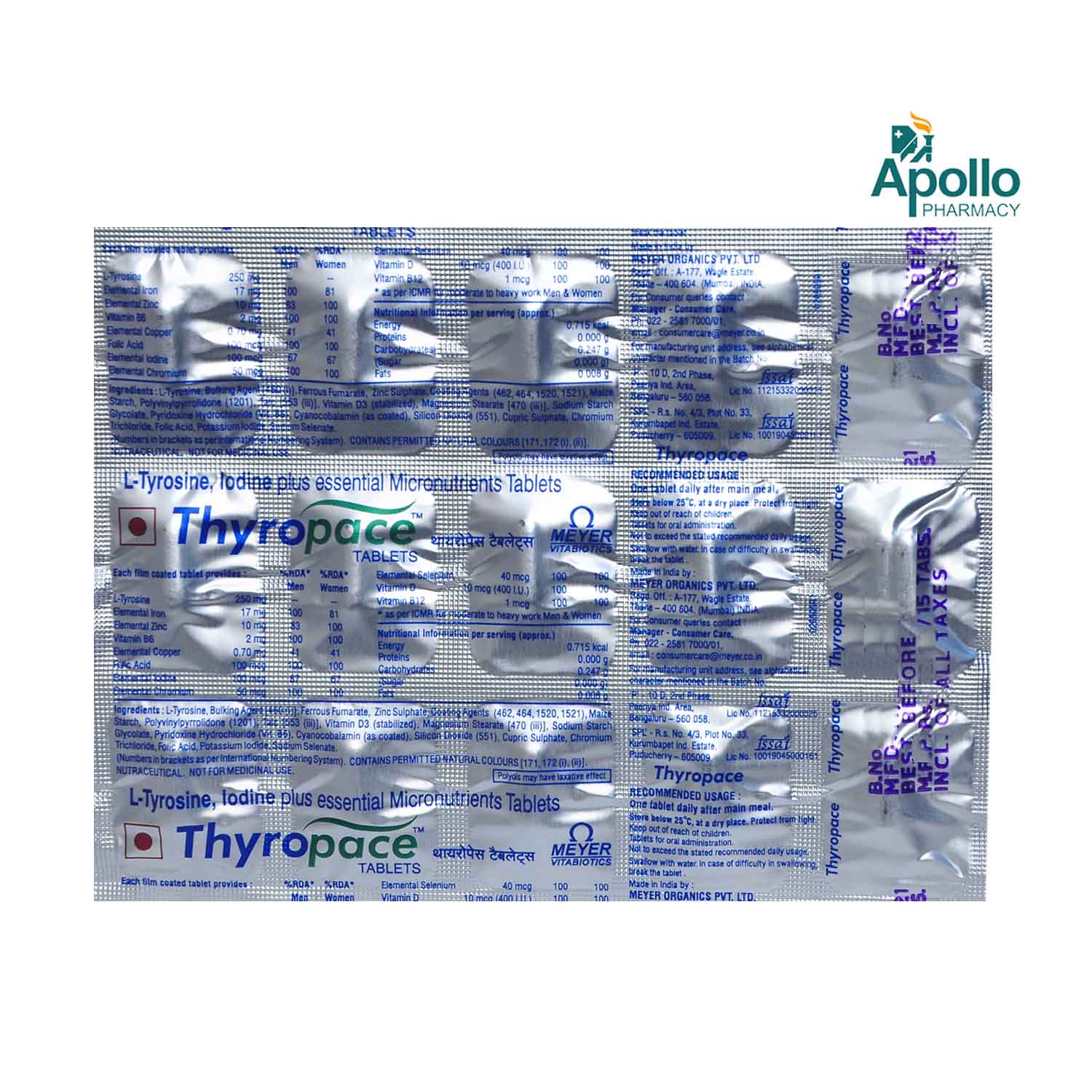 Thyropace Tablet 15's Price, Uses, Side Effects, Composition - Apollo ...
