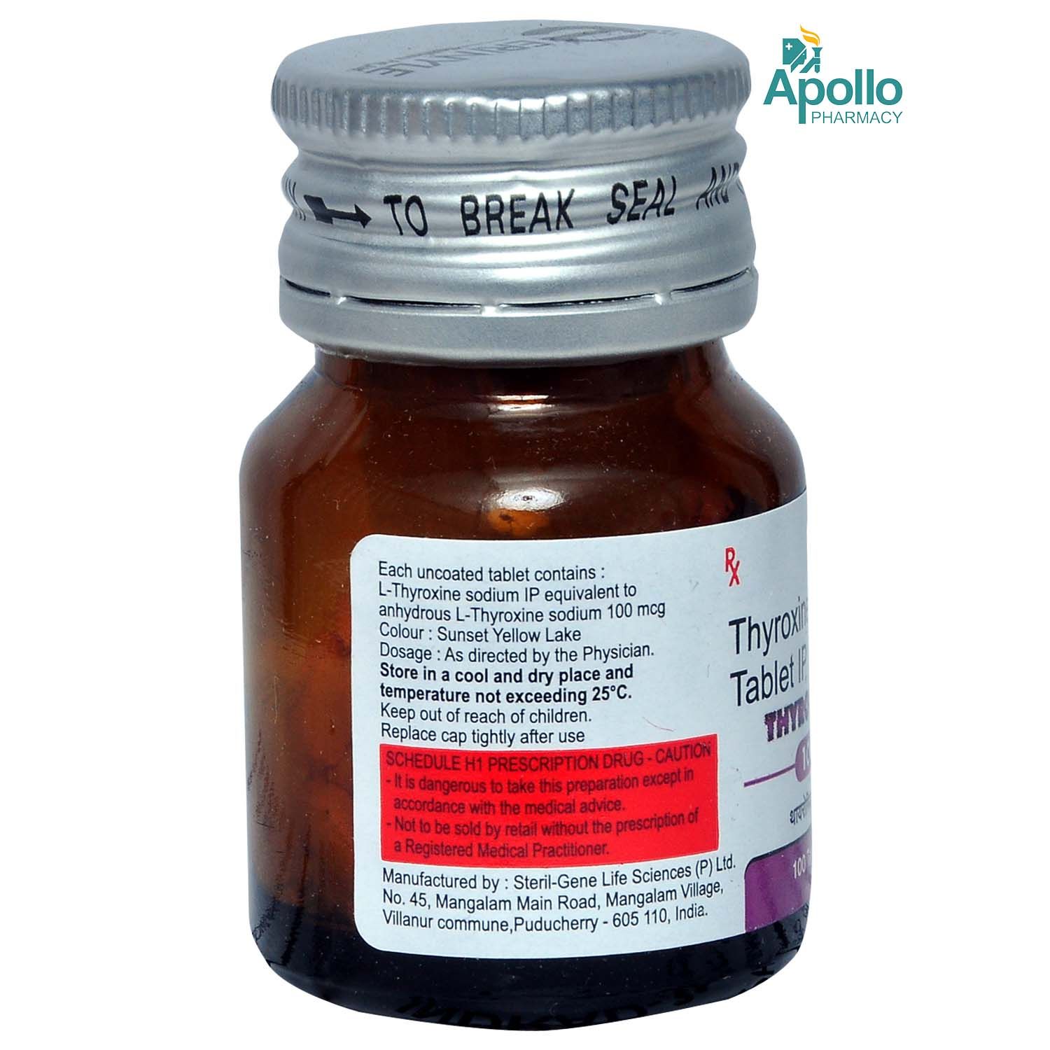 Thyrogear 100 Tablet | Uses, Side Effects, Price | Apollo Pharmacy
