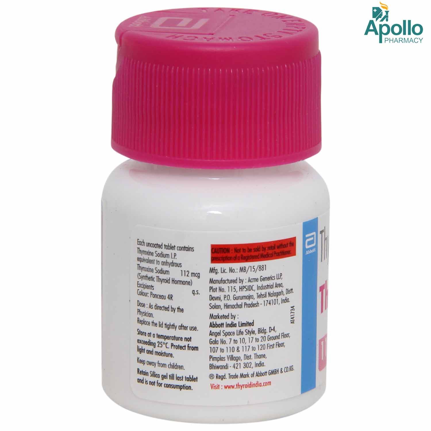 Thyronorm 112 mcg Tablet 120's Price, Uses, Side Effects, Composition ...