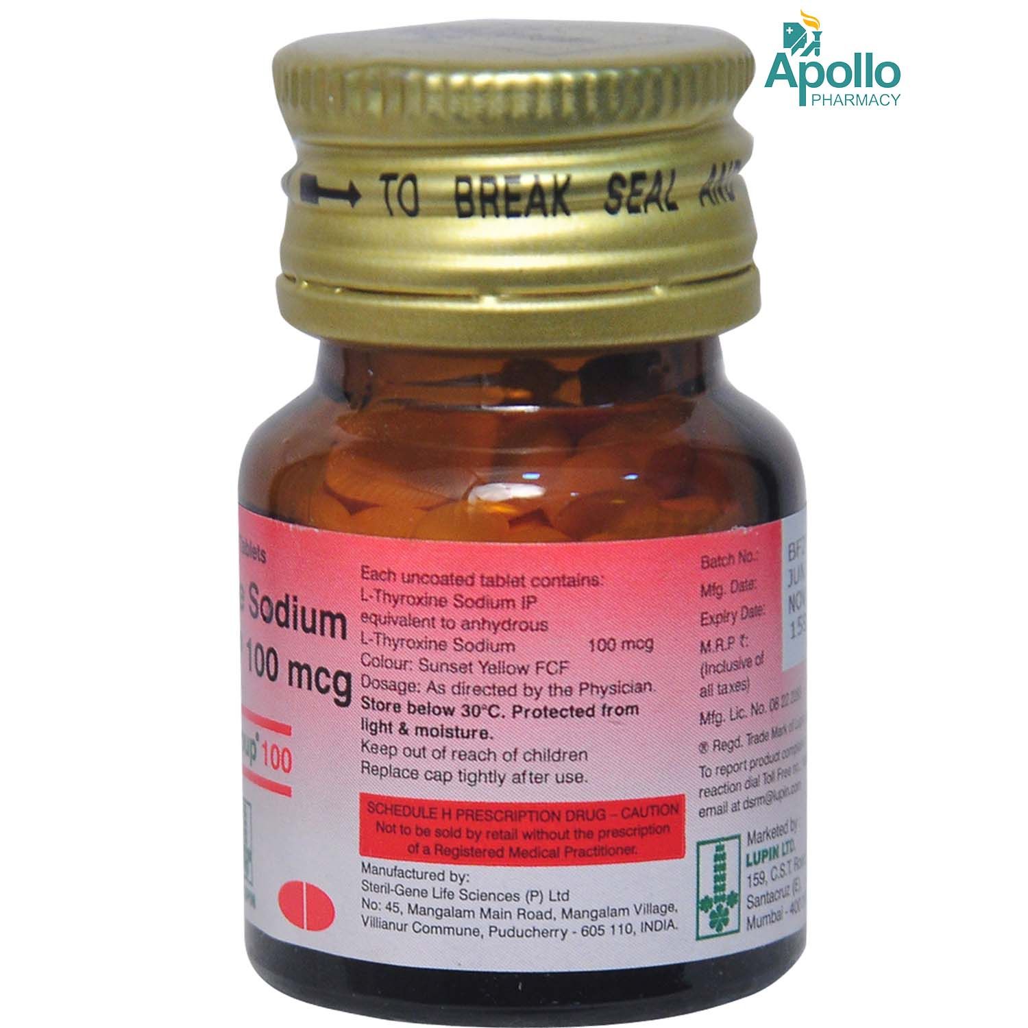 Thyroup 100 Tablet 120's Price, Uses, Side Effects, Composition ...