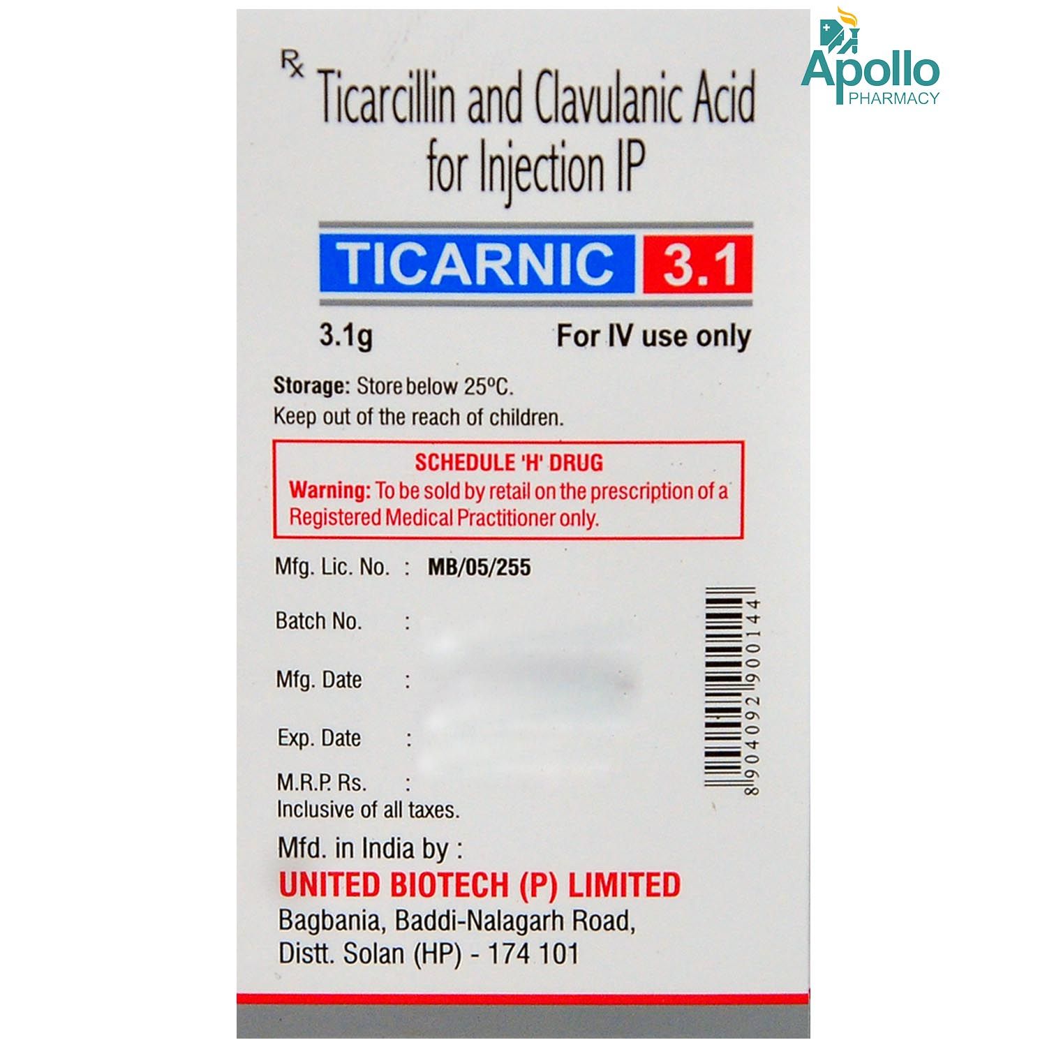 Ticarnic 3.1 Injection 1's Price, Uses, Side Effects, Composition ...