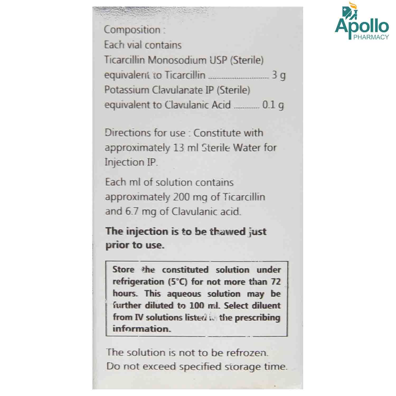 Ticarset Injection 3.1gm Price, Uses, Side Effects, Composition ...