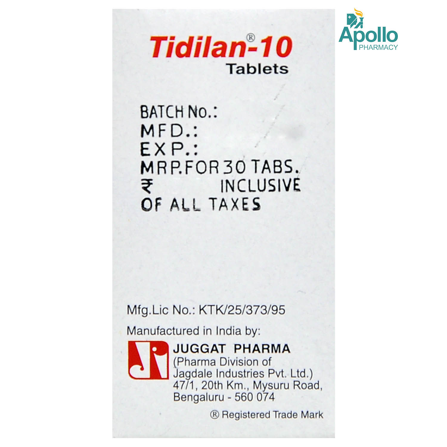 Tidilan-10 Tablet 30's Price, Uses, Side Effects, Composition - Apollo ...