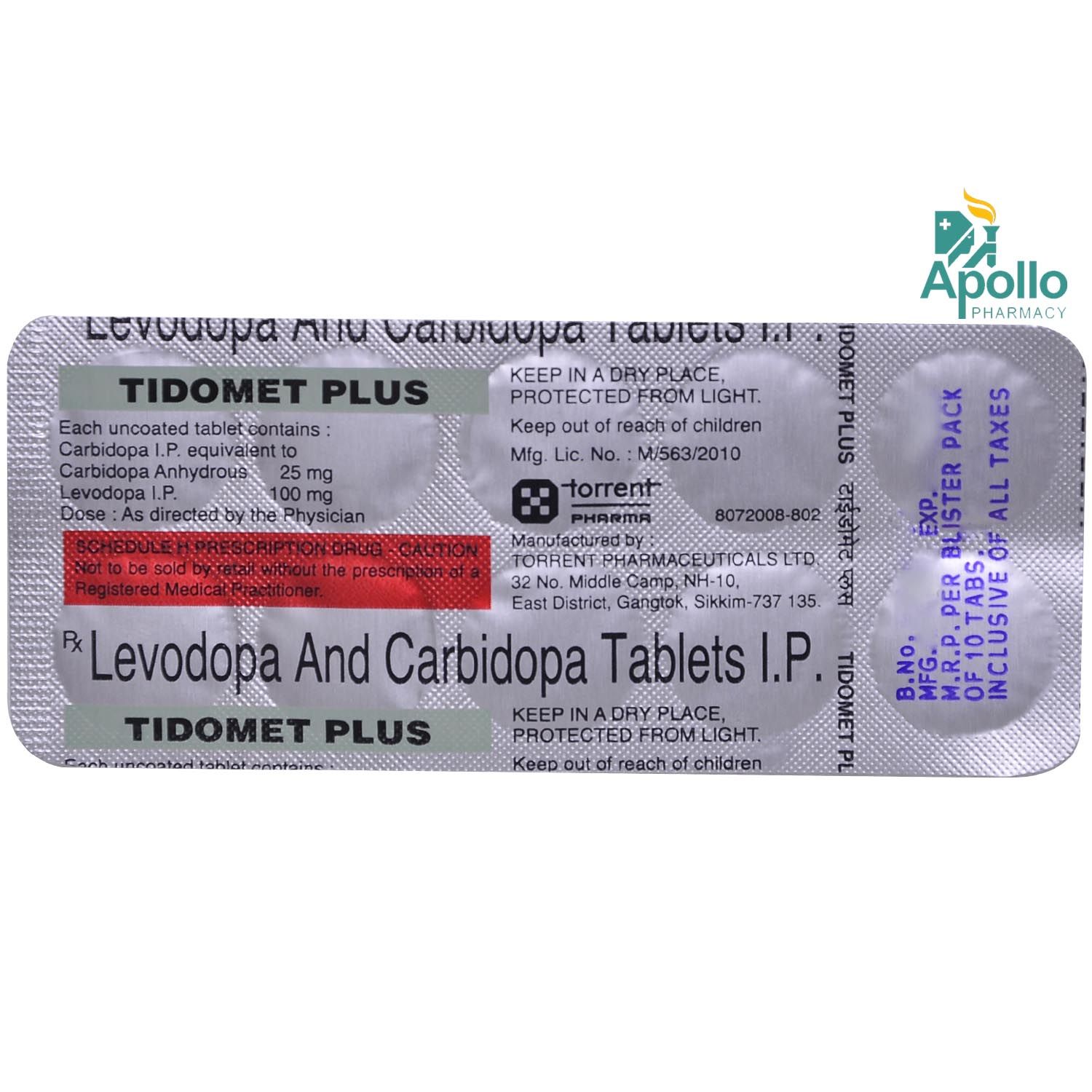Tidomet Plus 25 Tablet 10's Price, Uses, Side Effects, Composition ...