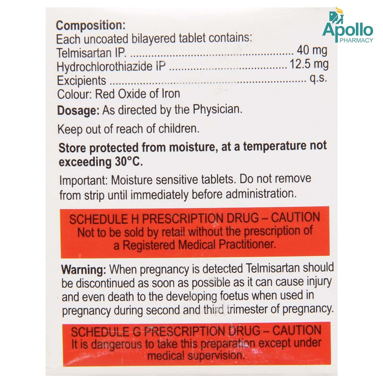T-Mart H 40 mg/12.5 mg Tablet 15's Price, Uses, Side Effects ...