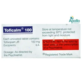 Toficalm 100 Tablet | Uses, Side Effects, Price | Apollo Pharmacy