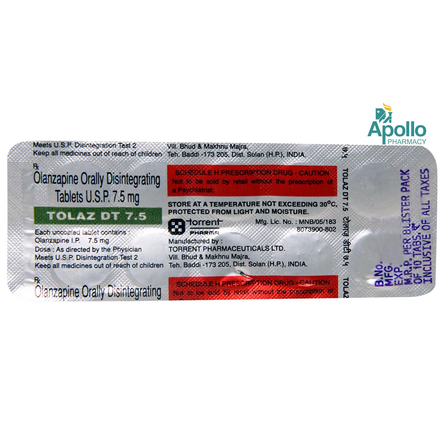 TOLAZ DT 7.5MG TABLET | Uses, Side Effects, Price | Apollo Pharmacy
