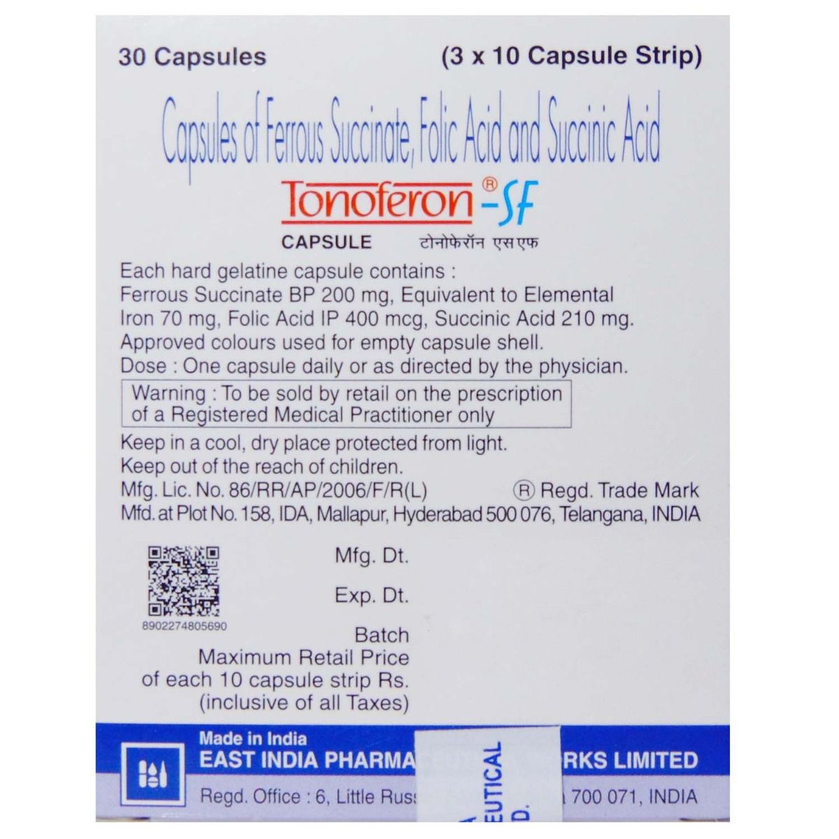 Tonoferon SF Capsule | Uses, Side Effects, Price | Apollo Pharmacy