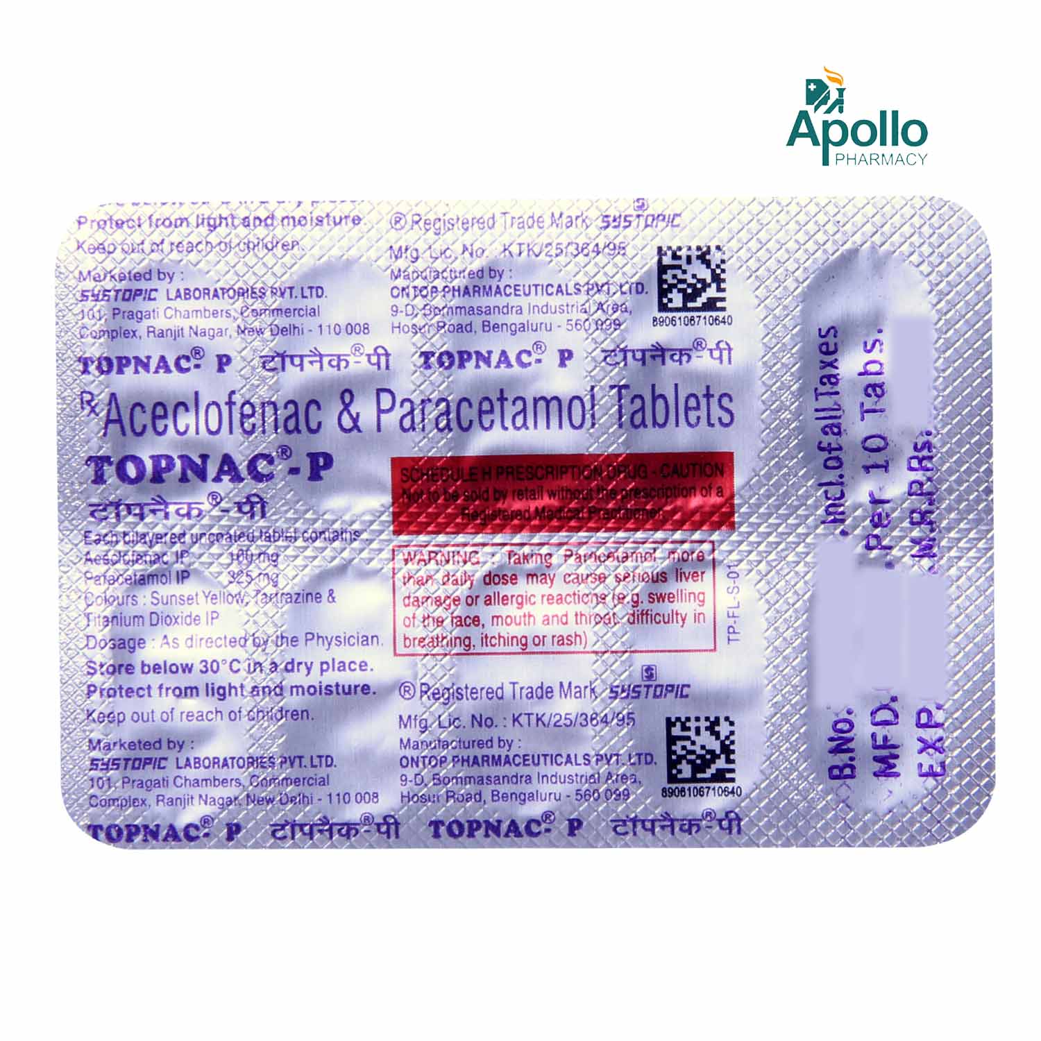 Topnac-P Tablet | Uses, Side Effects, Price | Apollo Pharmacy