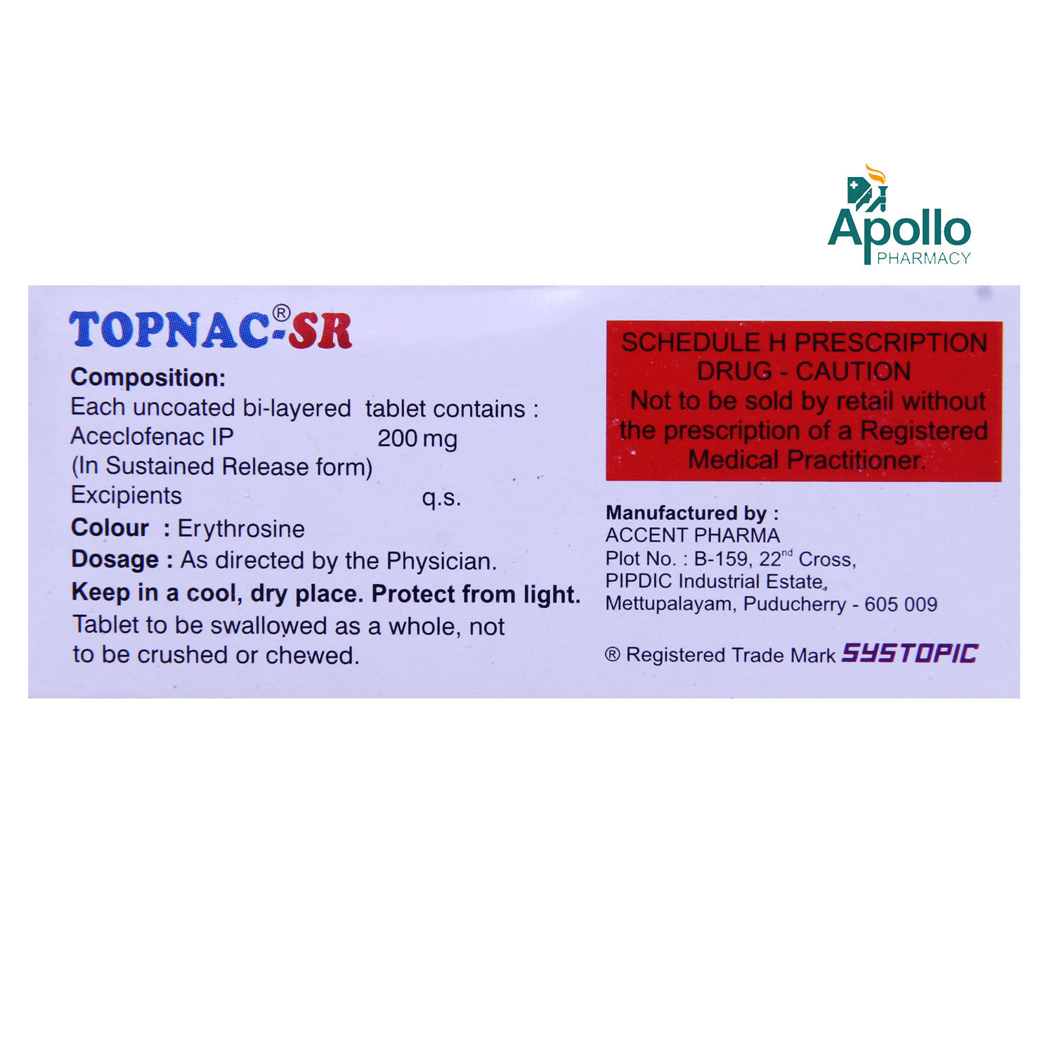 Topnac SR Tablet 10's Price, Uses, Side Effects, Composition - Apollo ...