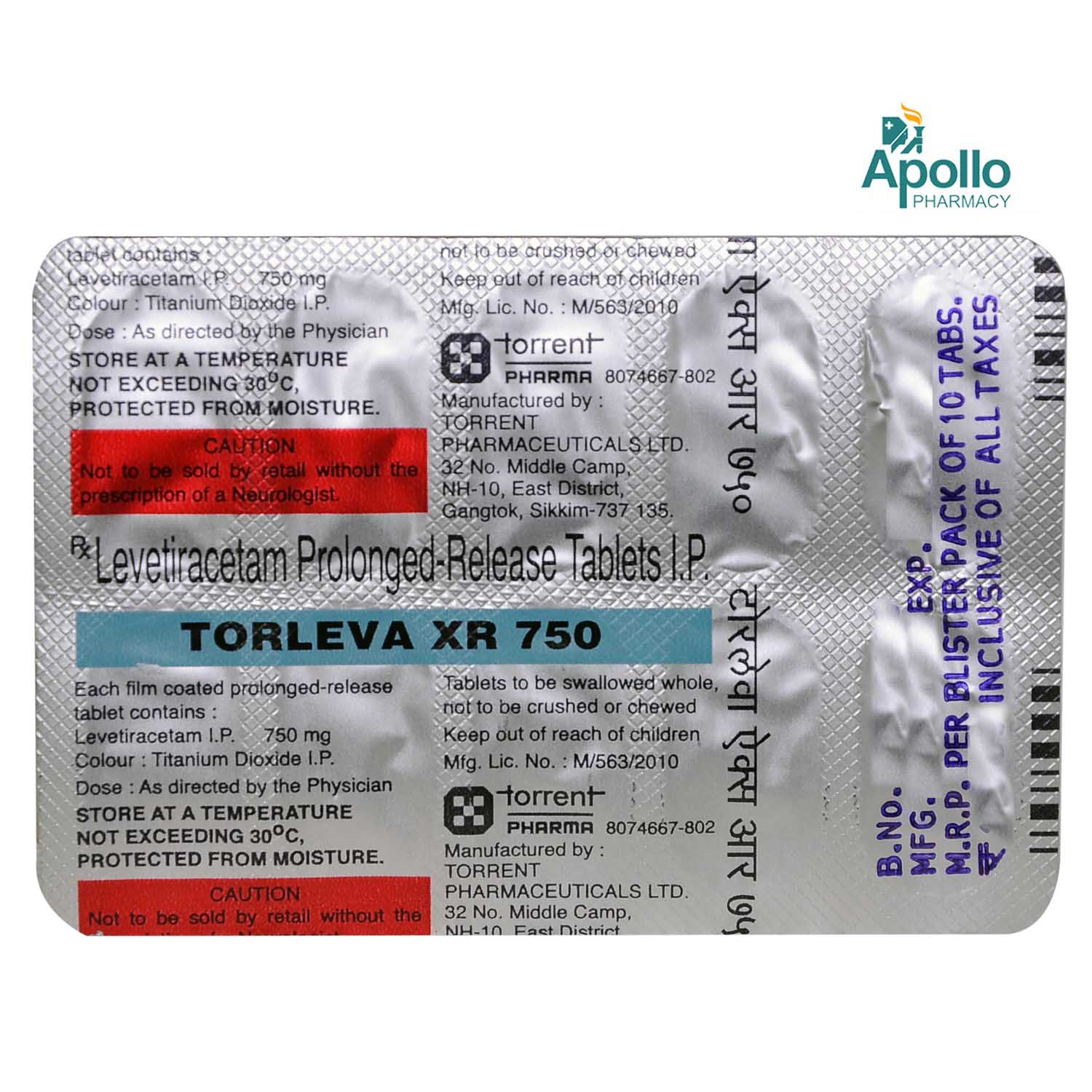 Torleva XR 750 Tablet 10's Price, Uses, Side Effects, Composition ...