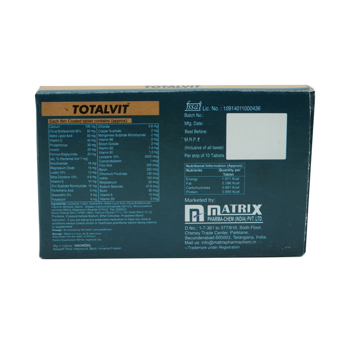 Totalvit Tablet 10's Price, Uses, Side Effects, Composition - Apollo ...