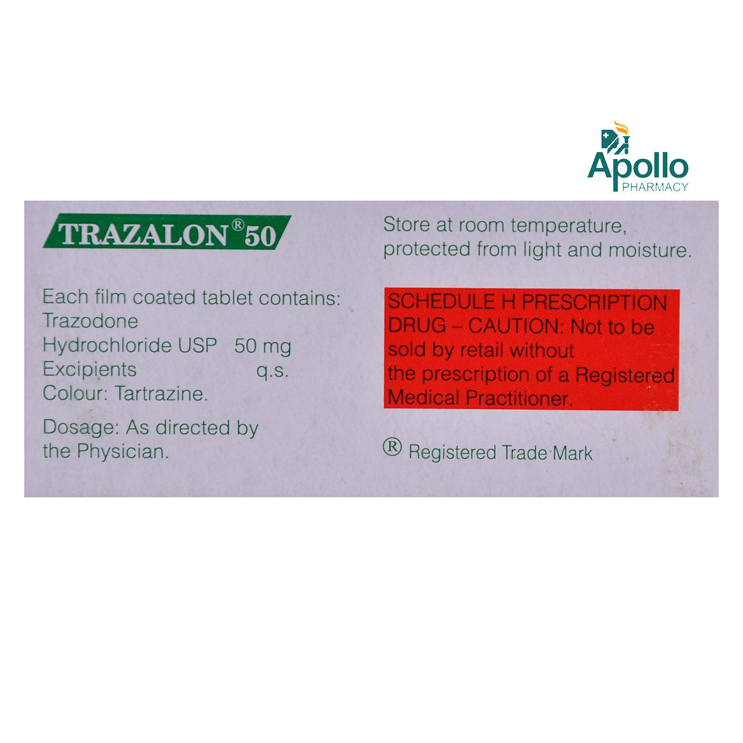 TRAZALON 50MG TABLET Price, Uses, Side Effects, Composition - Apollo ...