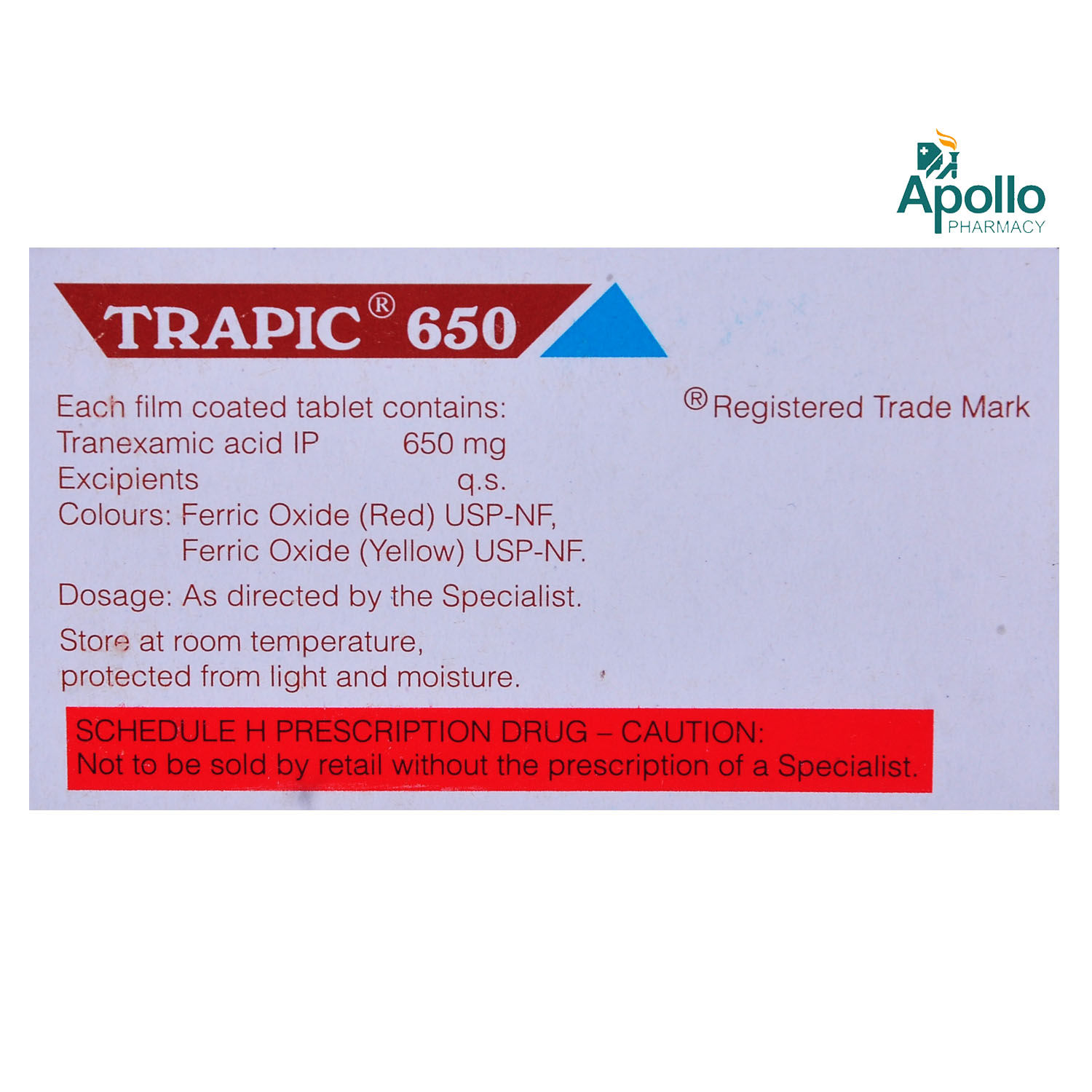 Trapic 650 Tablet 10's Price, Uses, Side Effects, Composition - Apollo ...