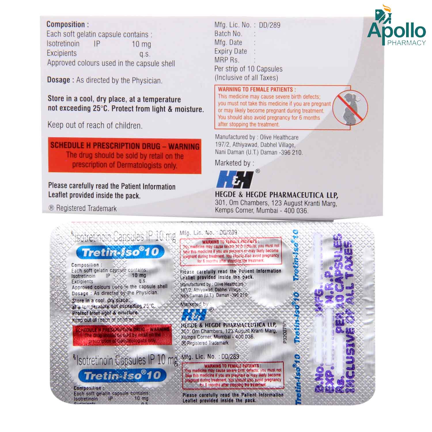 Tretin-Iso 10 Capsule 10's Price, Uses, Side Effects, Composition ...