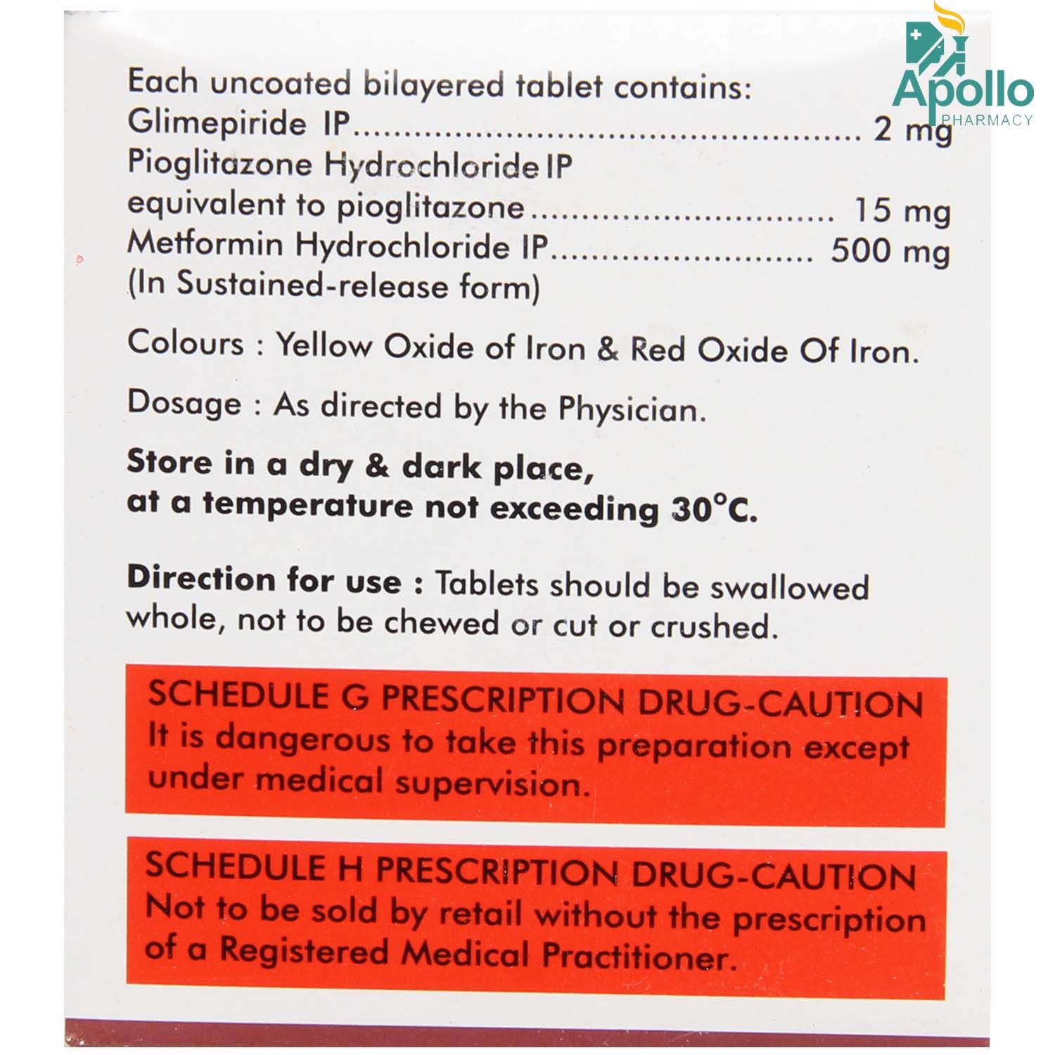 Tripride-2 Tablet 15's Price, Uses, Side Effects, Composition - Apollo ...