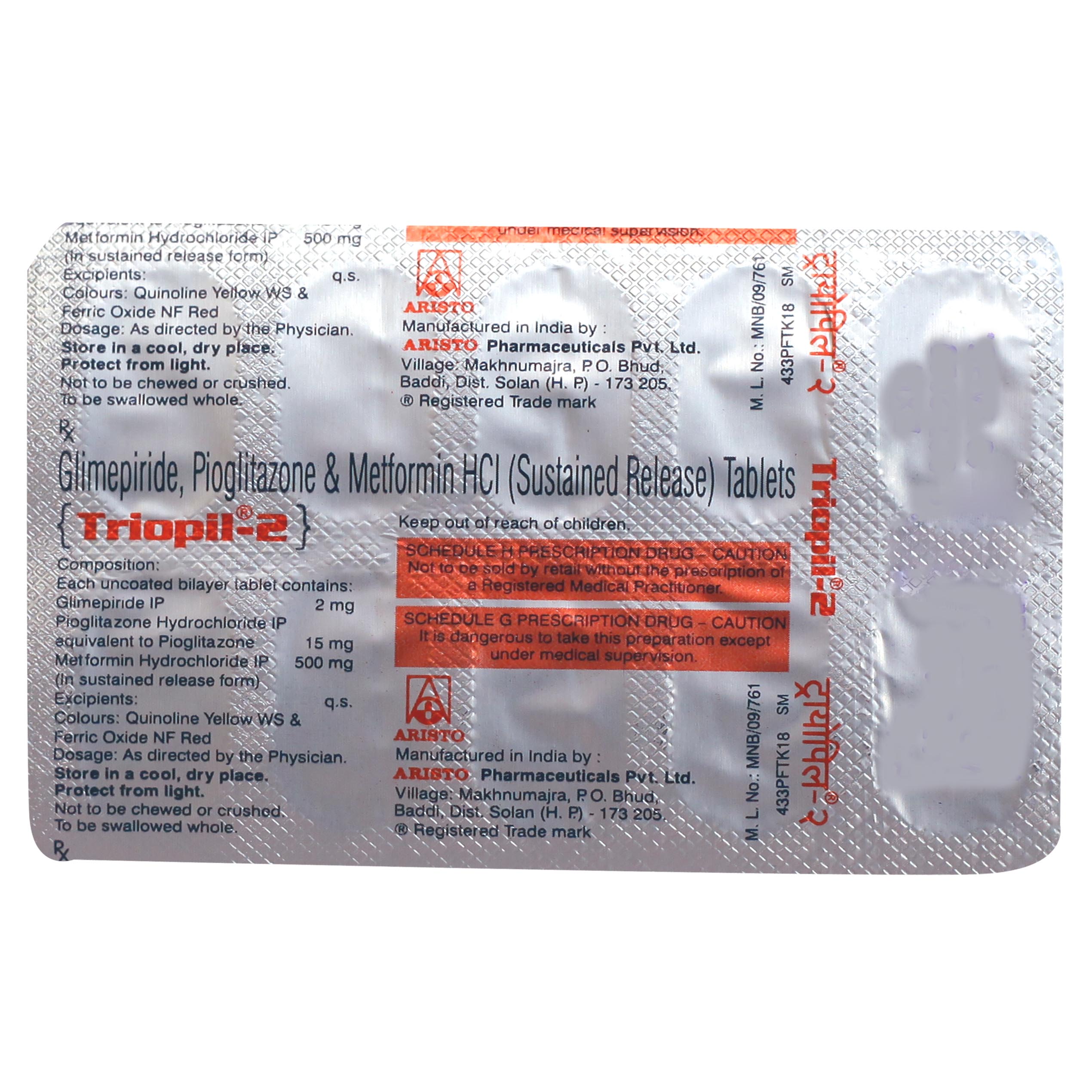 Triopil 2 Tablet | Uses, Side Effects, Price | Apollo Pharmacy