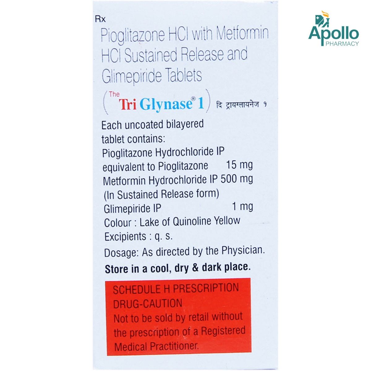 Tri Glynase 1 Tablet 10's Price, Uses, Side Effects, Composition ...