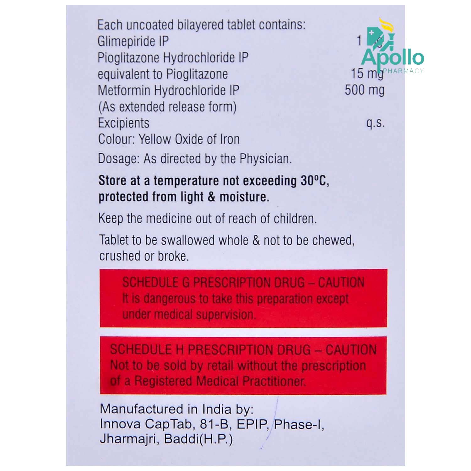 Triobimet 1 Tablet 10's Price, Uses, Side Effects, Composition - Apollo ...