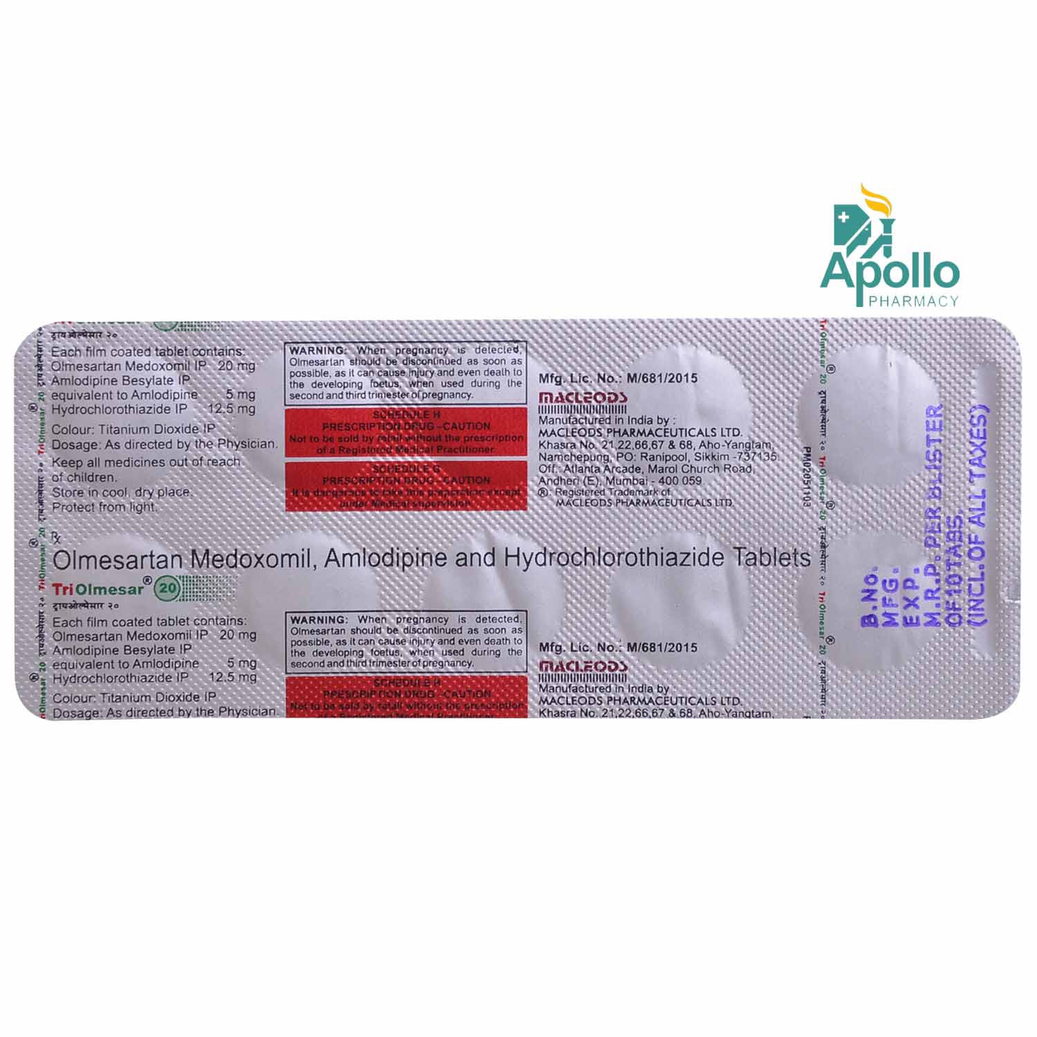Triolmesar 20 Tablet 10's Price, Uses, Side Effects, Composition ...