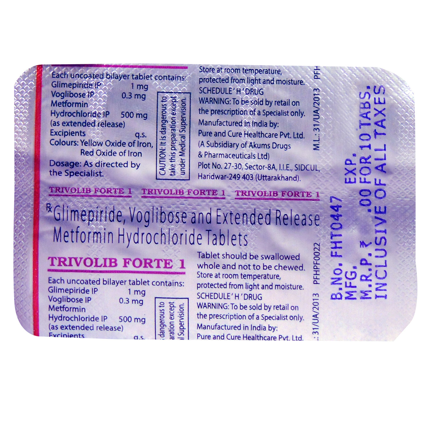 Trivolib Forte 1 Tablet 10's Price, Uses, Side Effects, Composition ...