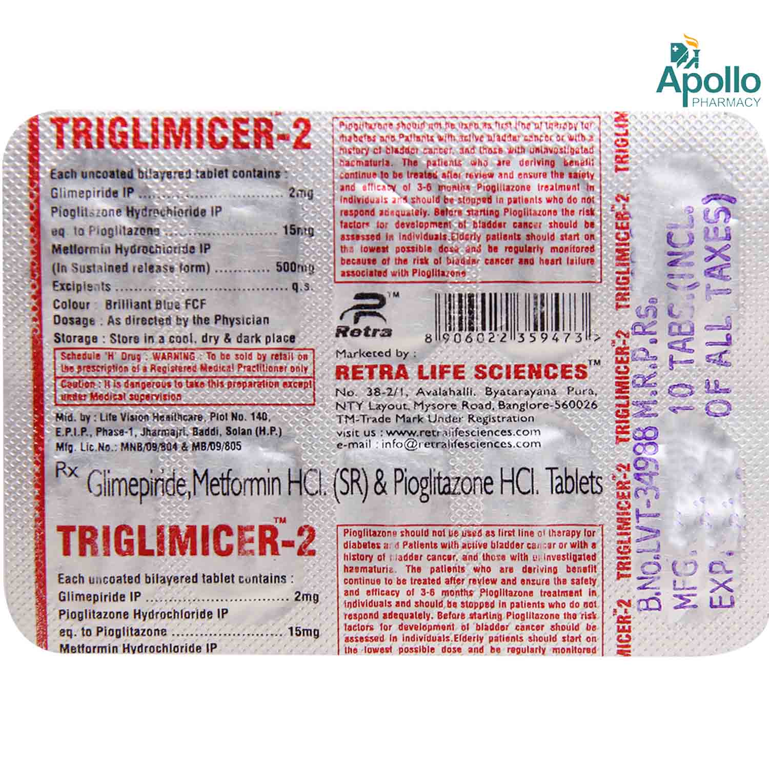 Triglimicer-2 Tablet 10's Price, Uses, Side Effects, Composition ...