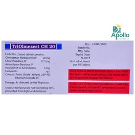 Triolmezest CH 20 Tablet | Uses, Side Effects, Price | Apollo Pharmacy