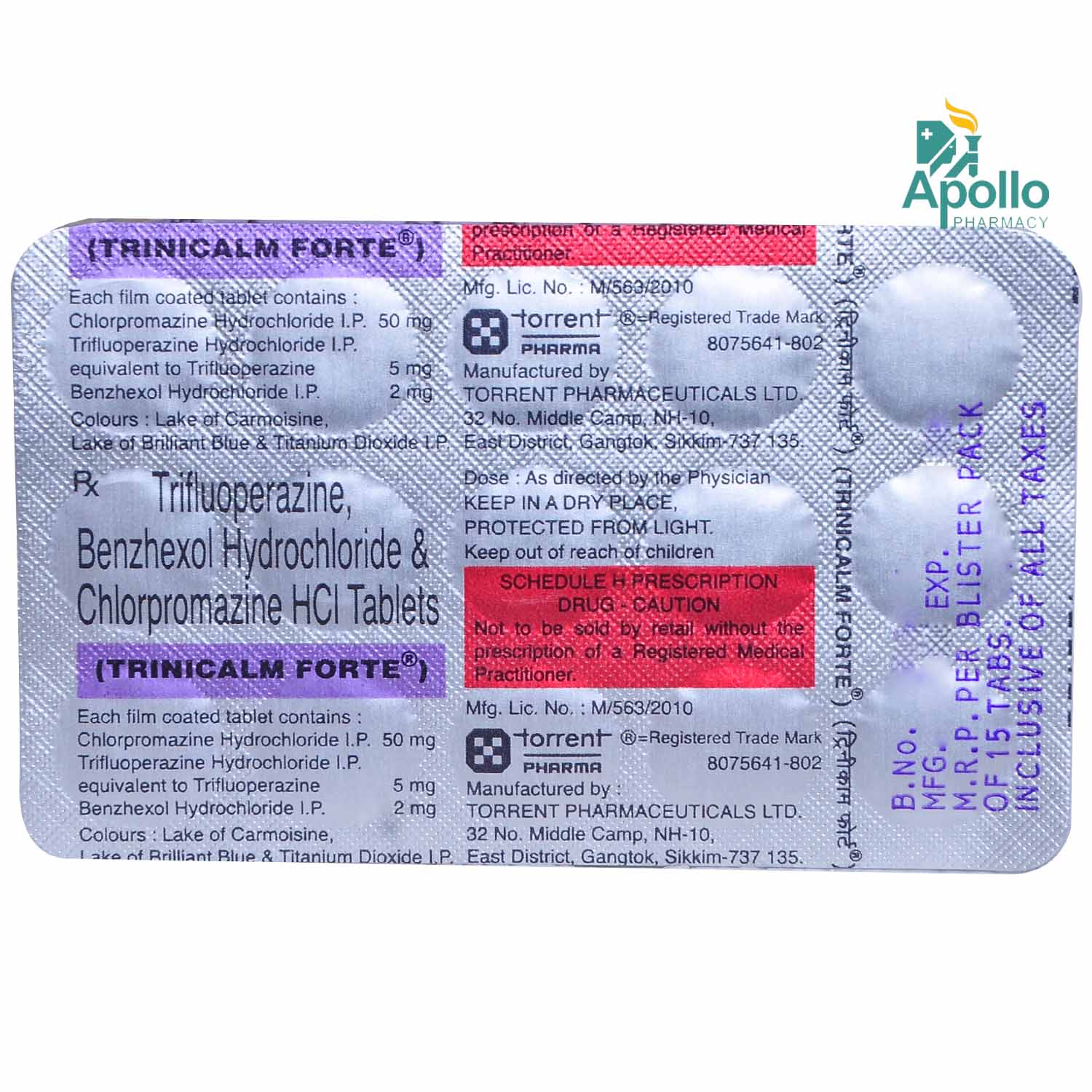 Trinicalm Forte 5 mg/2 mg/50 mg Tablet 15's Price, Uses, Side Effects ...