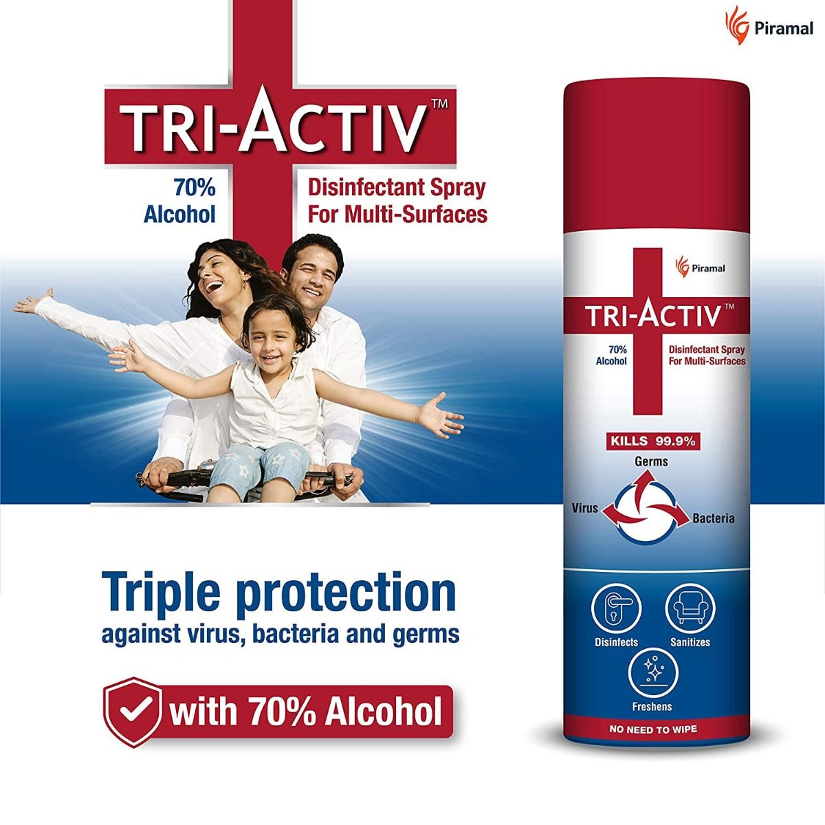 Tri-Activ Multi-Surfaces Disinfectant Spray, 230 ml Price, Uses, Side ...