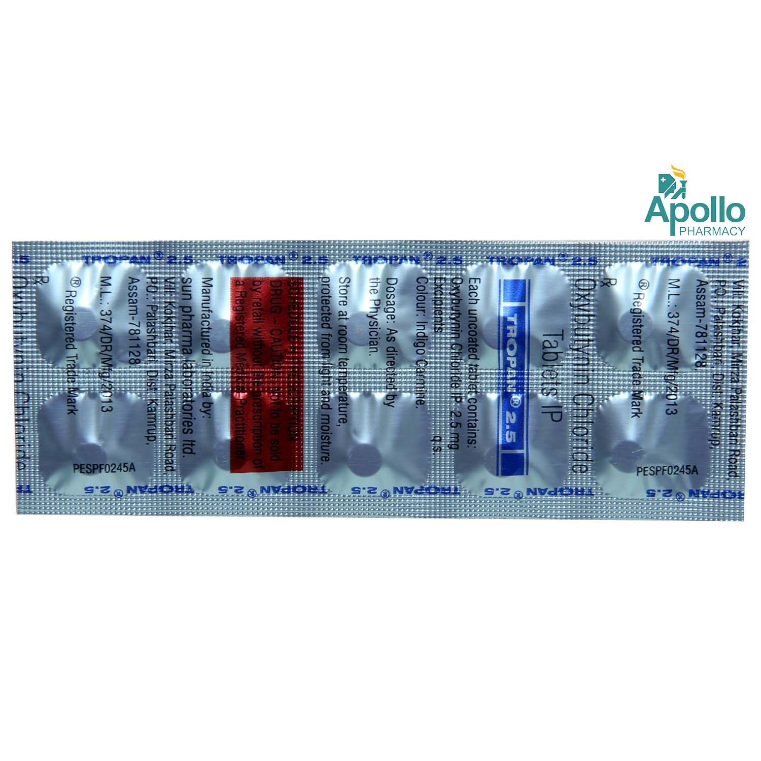 Tropan 2.5 Tablet 10's Price, Uses, Side Effects, Composition - Apollo ...