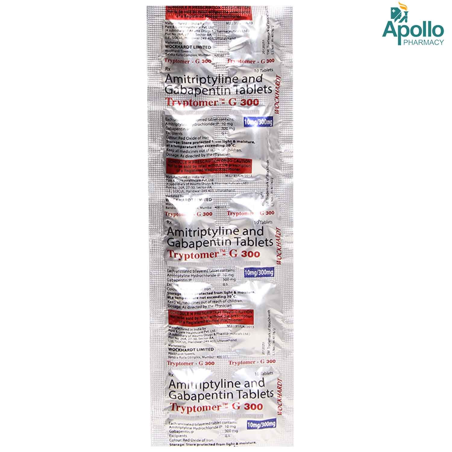 Tryptomer G 300 Tablet 10's Price, Uses, Side Effects, Composition ...