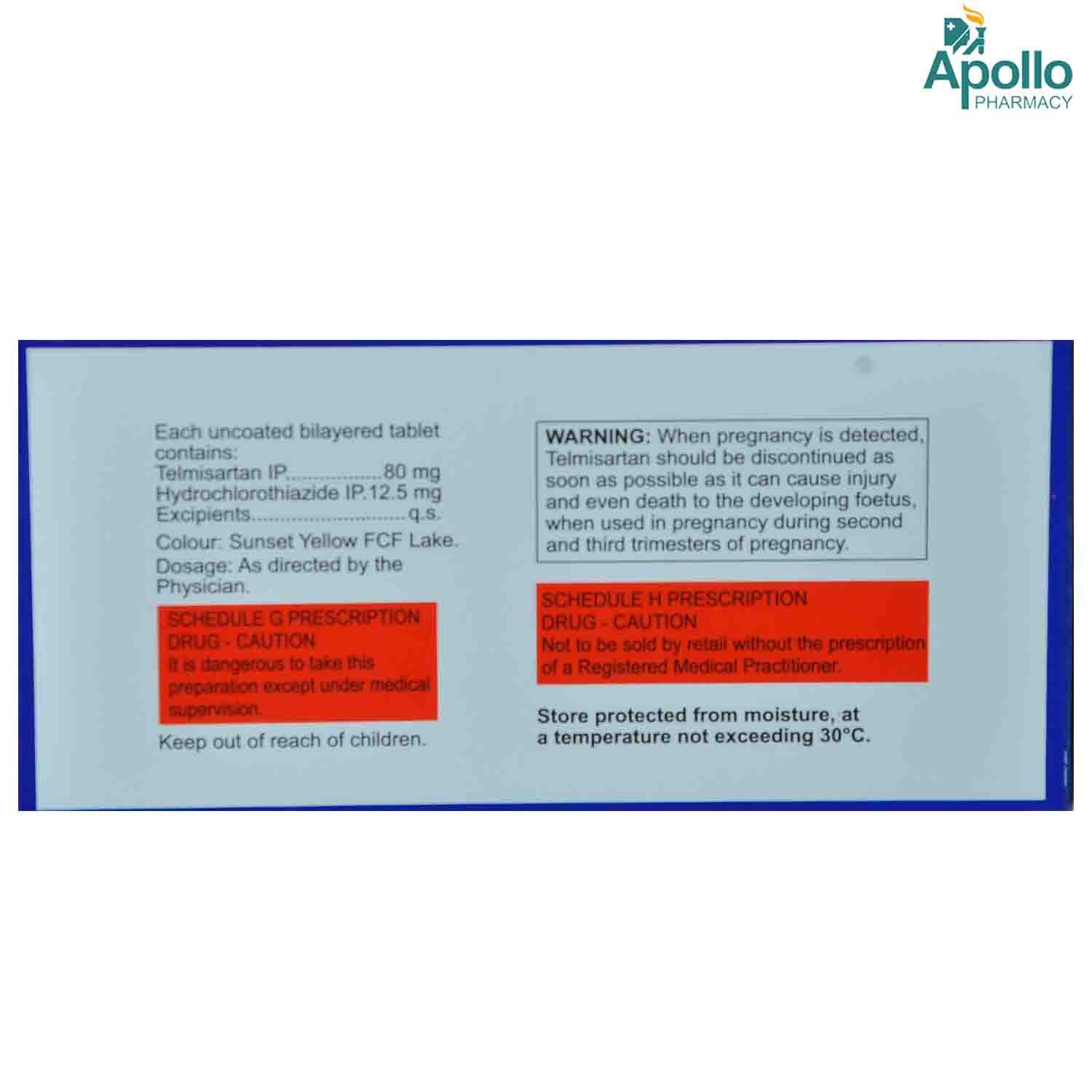 Tsart-80 H Tablet 10's Price, Uses, Side Effects, Composition - Apollo ...