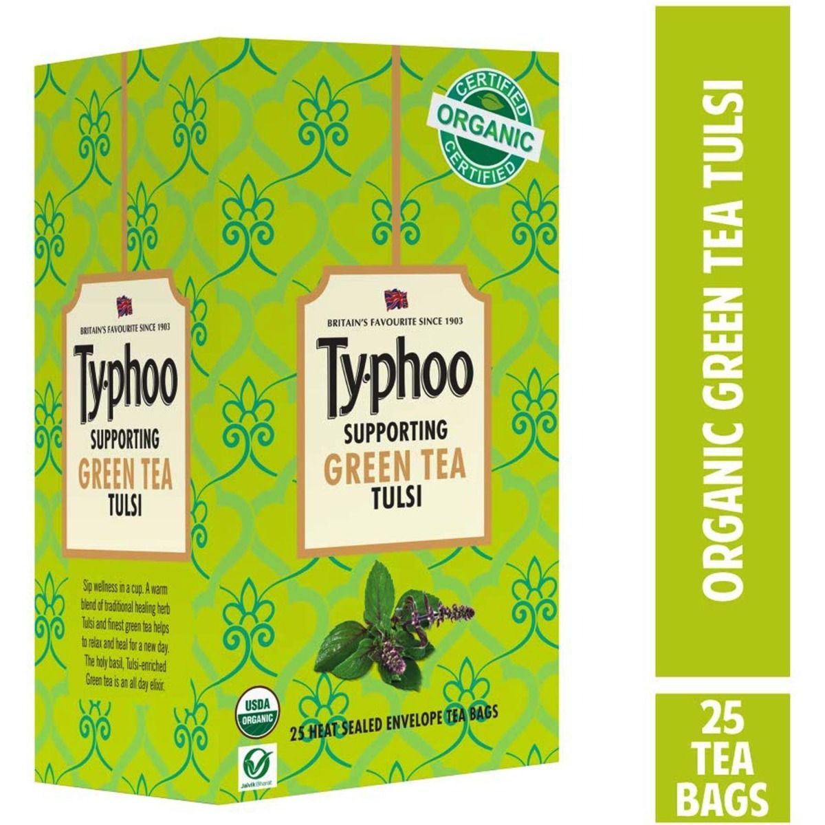 Ty.phoo Supporting Green Tea Tulsi Bags, 25 Count Price, Uses, Side ...