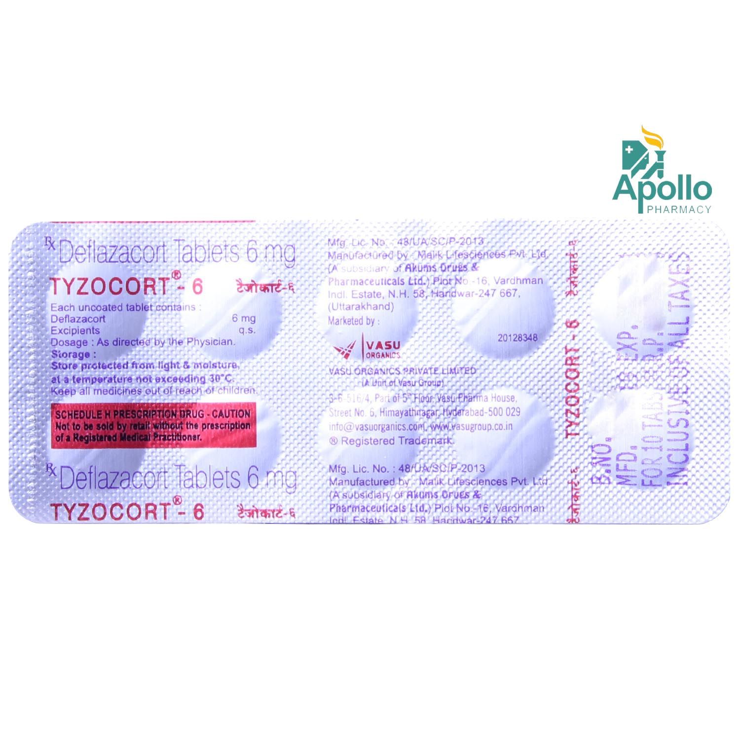 Tyzocort 6 Tablet 10's Price, Uses, Side Effects, Composition - Apollo ...