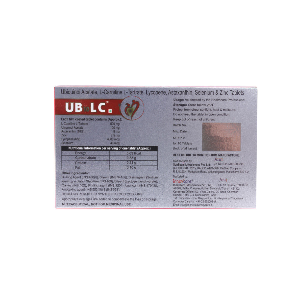 UB 10 LC Softgel Capsule 10's Price, Uses, Side Effects, Composition ...