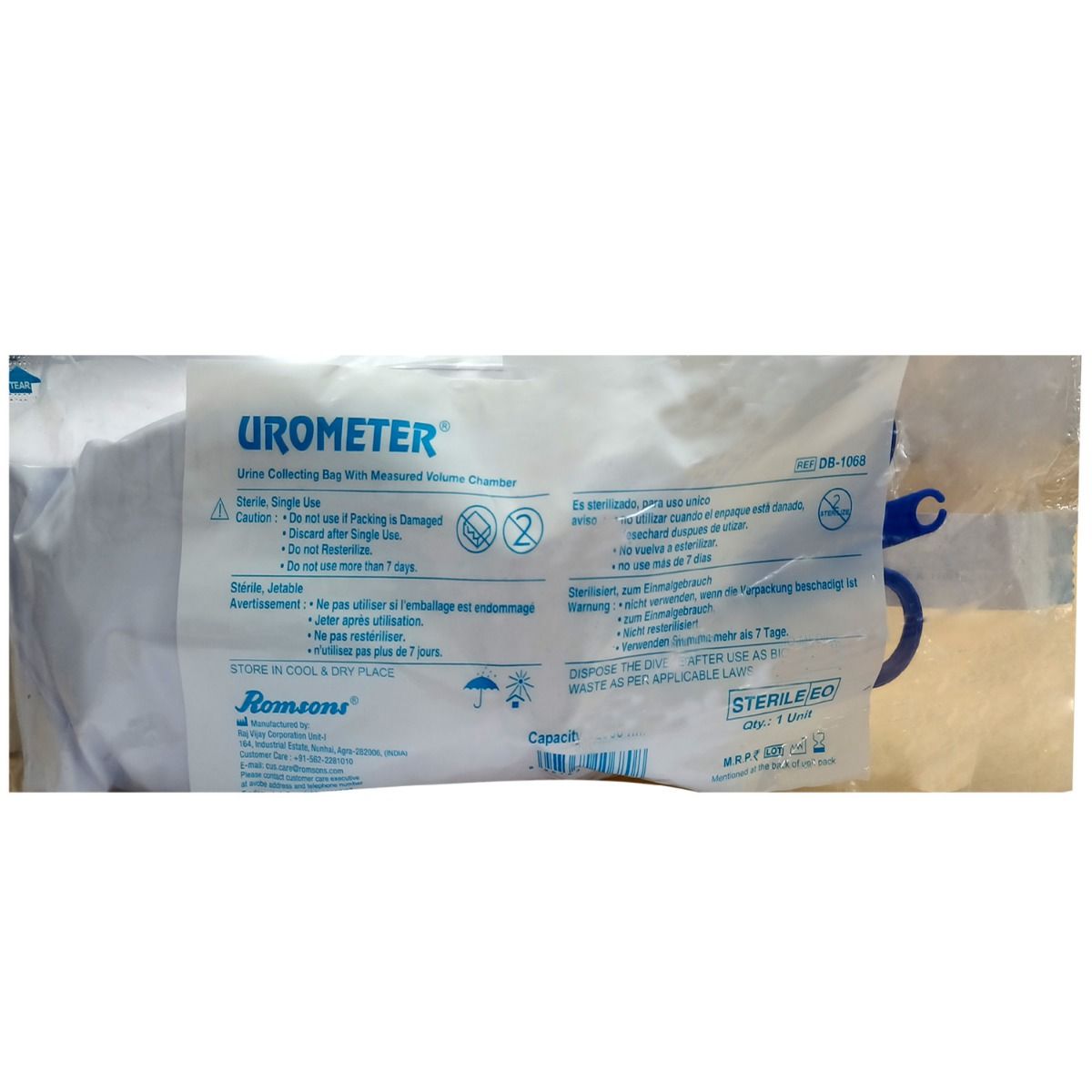 Romsons Urometer Adult DB-1068 Bag | Uses, Side Effects, Price | Apollo ...