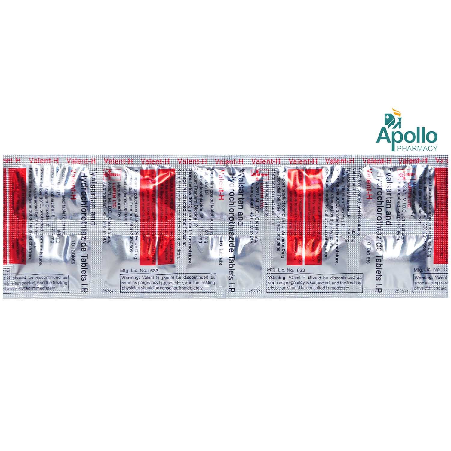 Valent H 80 mg Tablet 10's Price, Uses, Side Effects, Composition ...