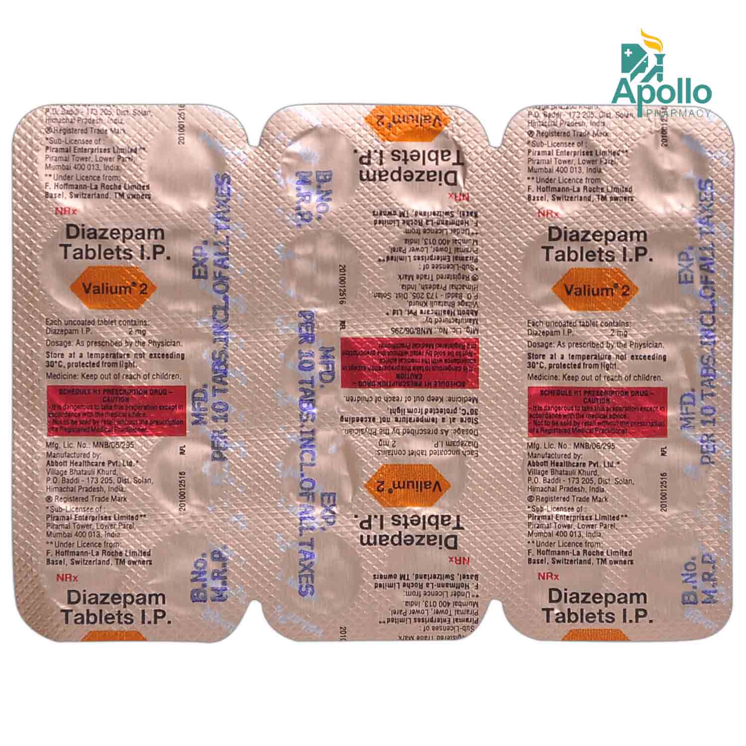 Valium 2 Tablet 10's Price, Uses, Side Effects, Composition - Apollo ...