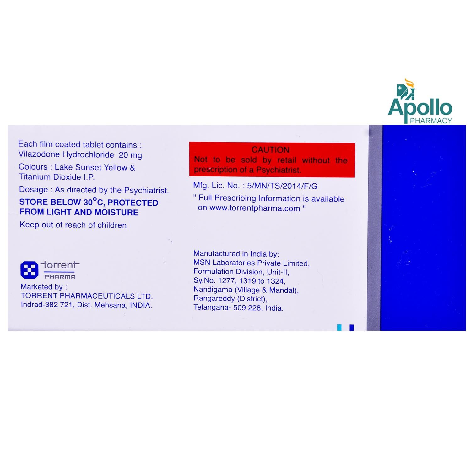 VALZ 20MG TABLET Price, Uses, Side Effects, Composition - Apollo Pharmacy