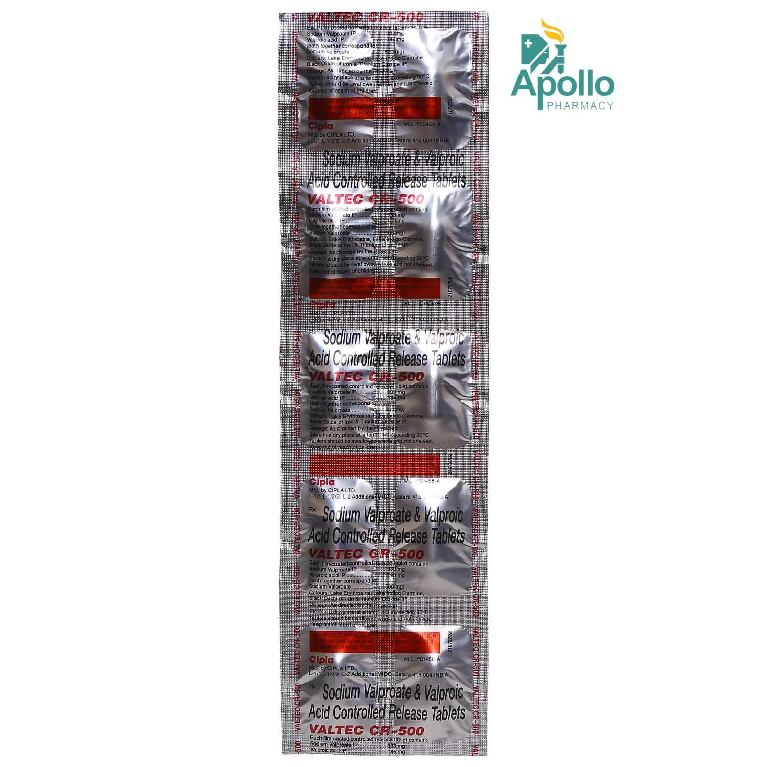 Valtec CR-500 Tablet 10's Price, Uses, Side Effects, Composition ...