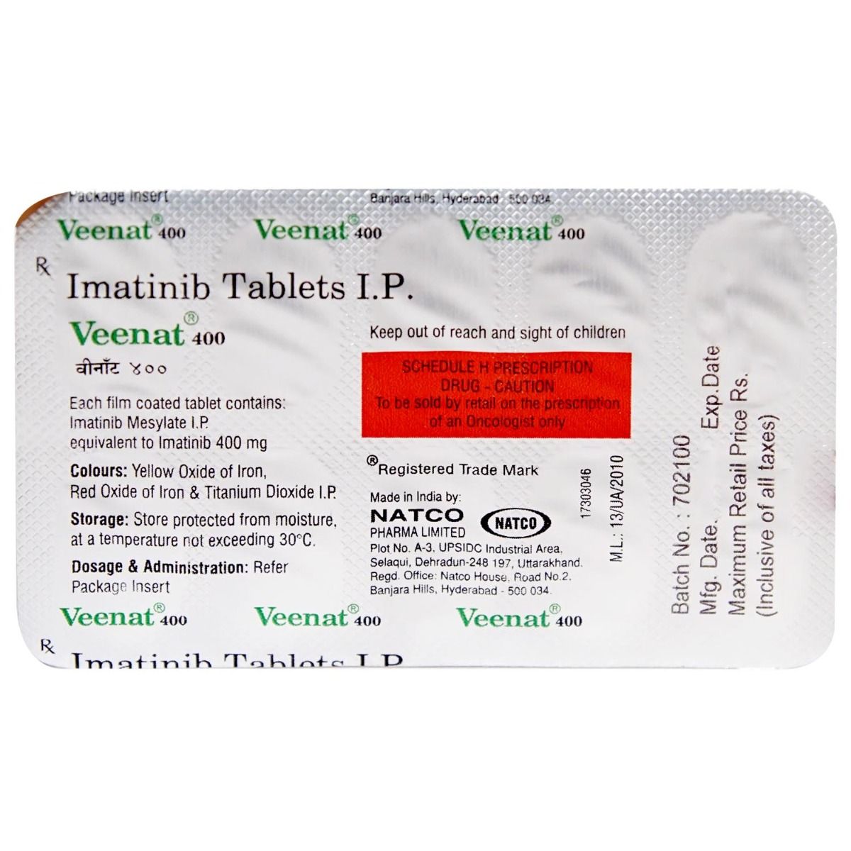 Veenat 400 Tablet 10's Price, Uses, Side Effects, Composition - Apollo ...