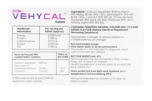 New Vehycal Tablet 10's Price, Uses, Side Effects, Composition - Apollo ...