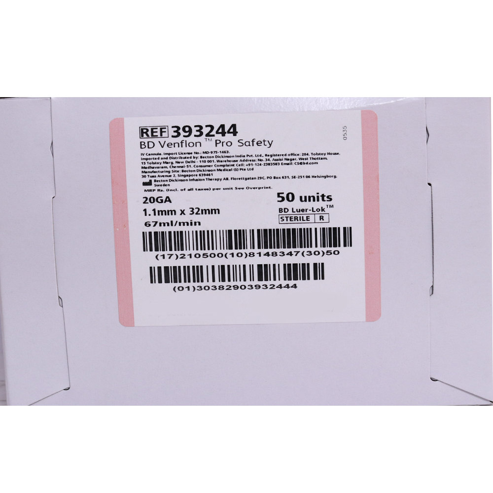 Venflon Pro Safety Cannula 20G | Uses, Side Effects, Price | Apollo ...