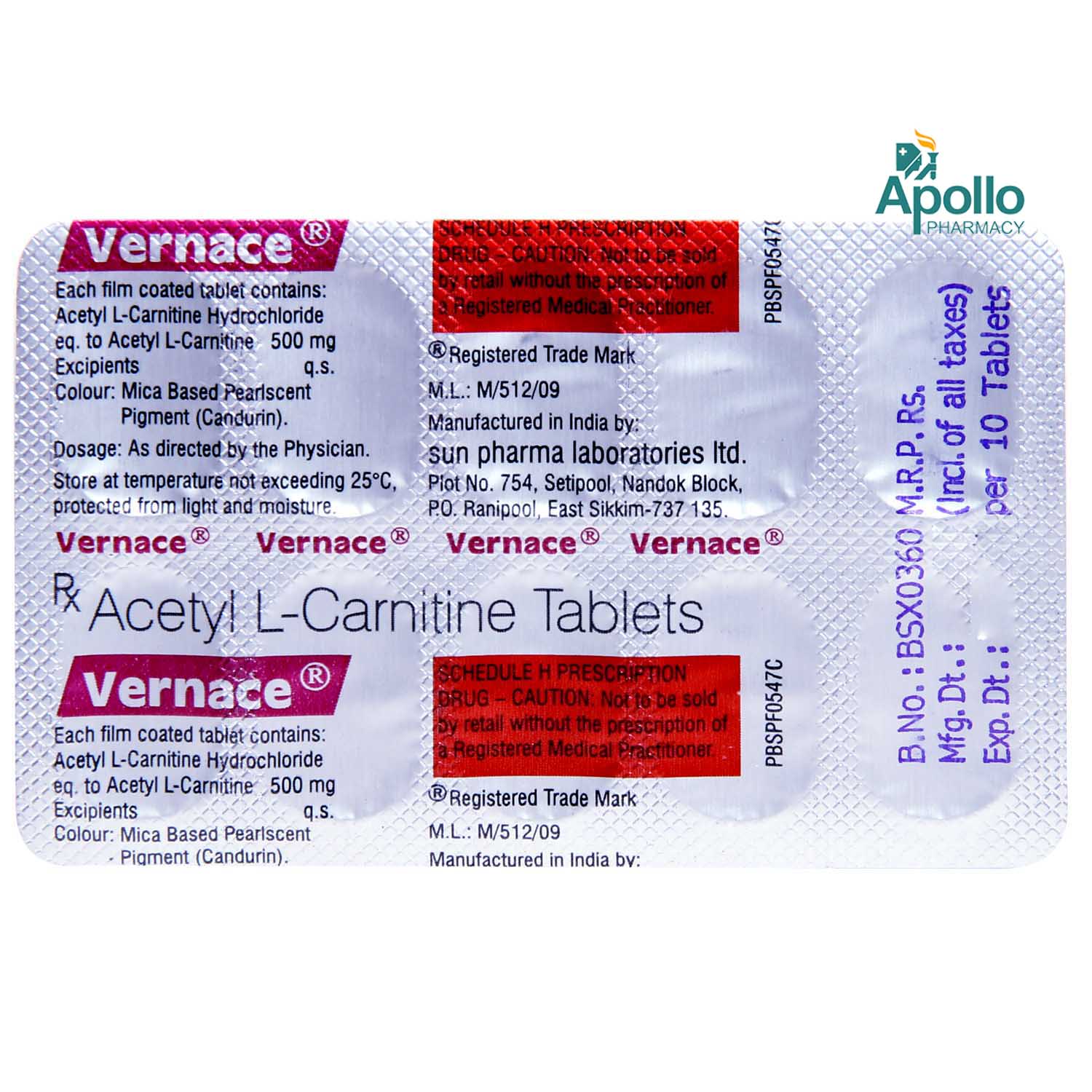 Vernace Tablet 10's Price, Uses, Side Effects, Composition - Apollo ...