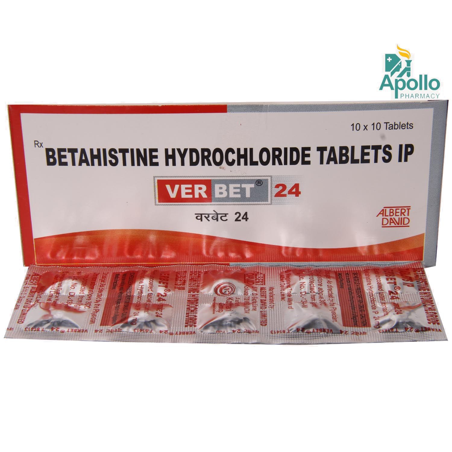 VERBET 24MG TABLET Price, Uses, Side Effects, Composition - Apollo Pharmacy