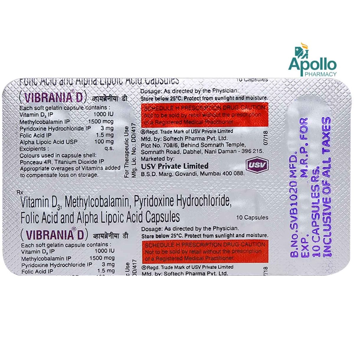 Vibrania D Capsule 10's Price, Uses, Side Effects, Composition - Apollo ...